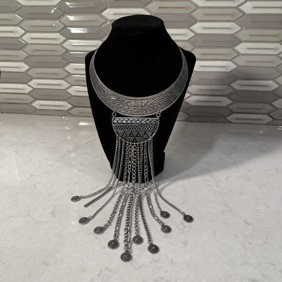 Boho | Jewelry | Boho Silver Toned Statement Necklace 7 | Poshmark